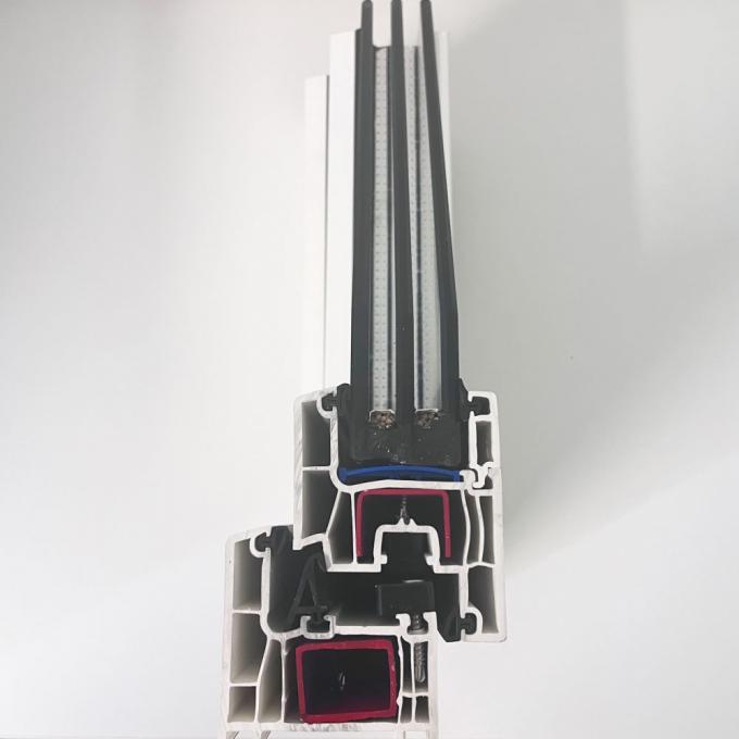 GKBM 65 Extrusion UPVC Casement Window Profiles Structural Components