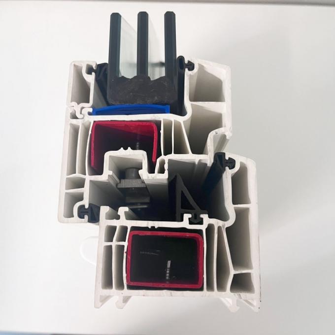 GKBM 72 UPVC Extrusion Profiles Casement Window Three Seal